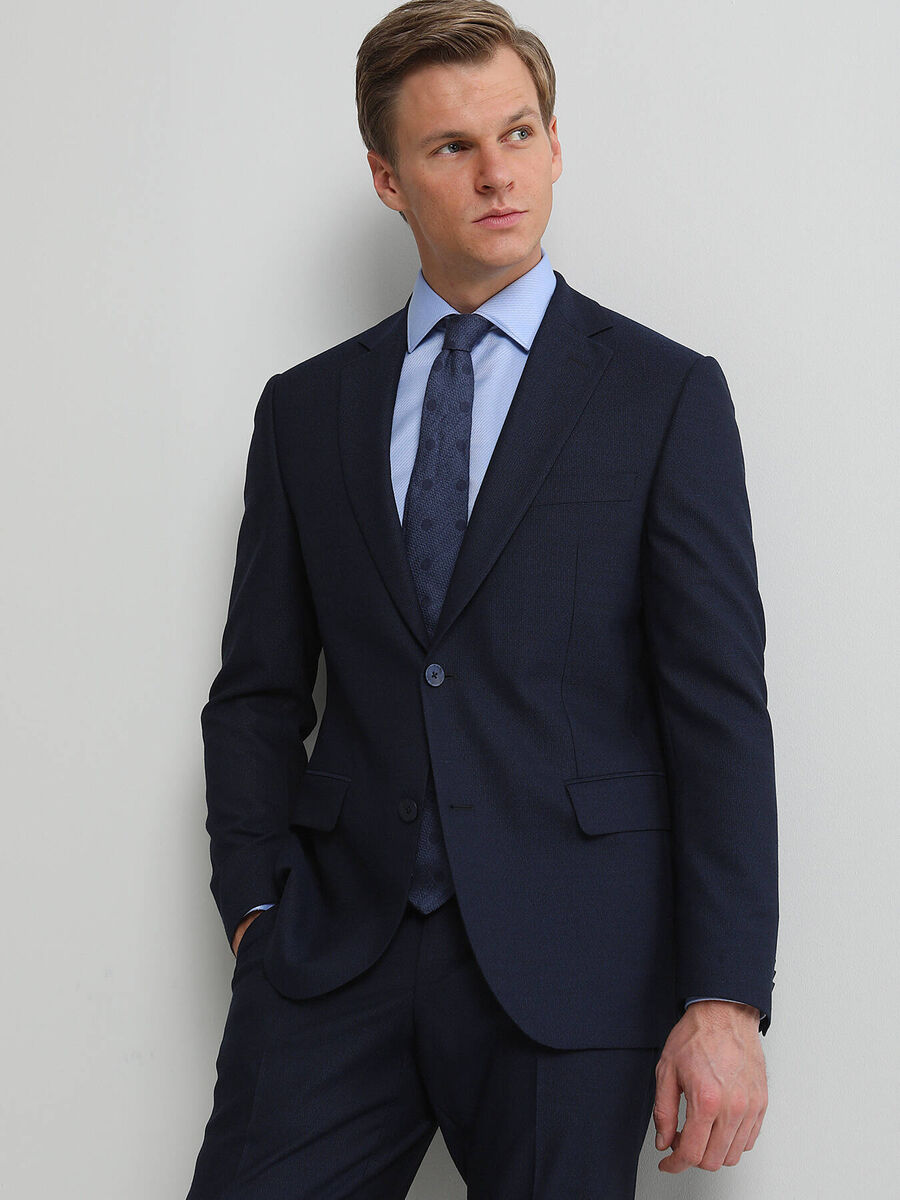 Navy Blue Micro Modern Fit Suit