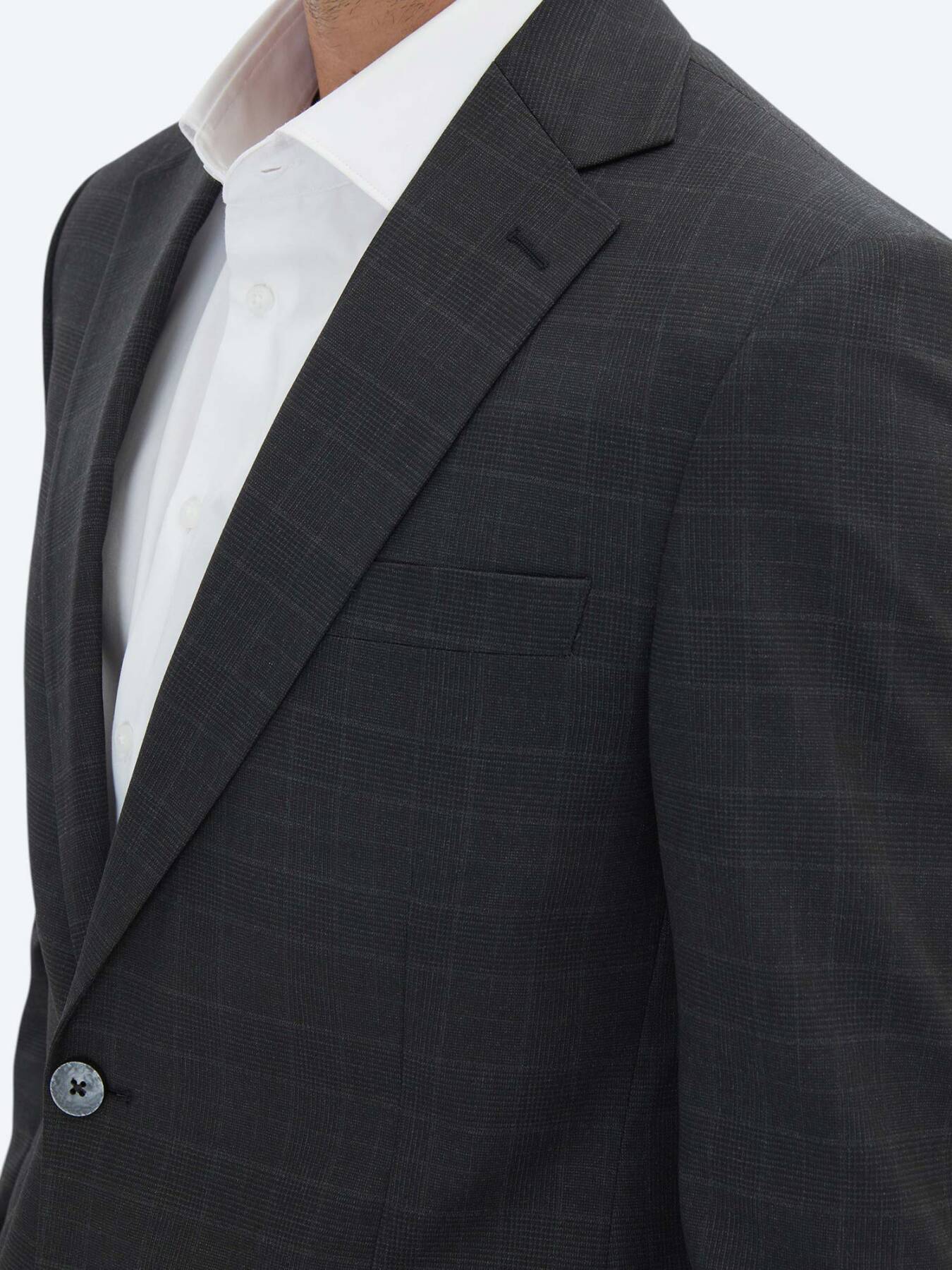 Erkek Siyah Desenli Slim Fit Takım Elbise | KİP