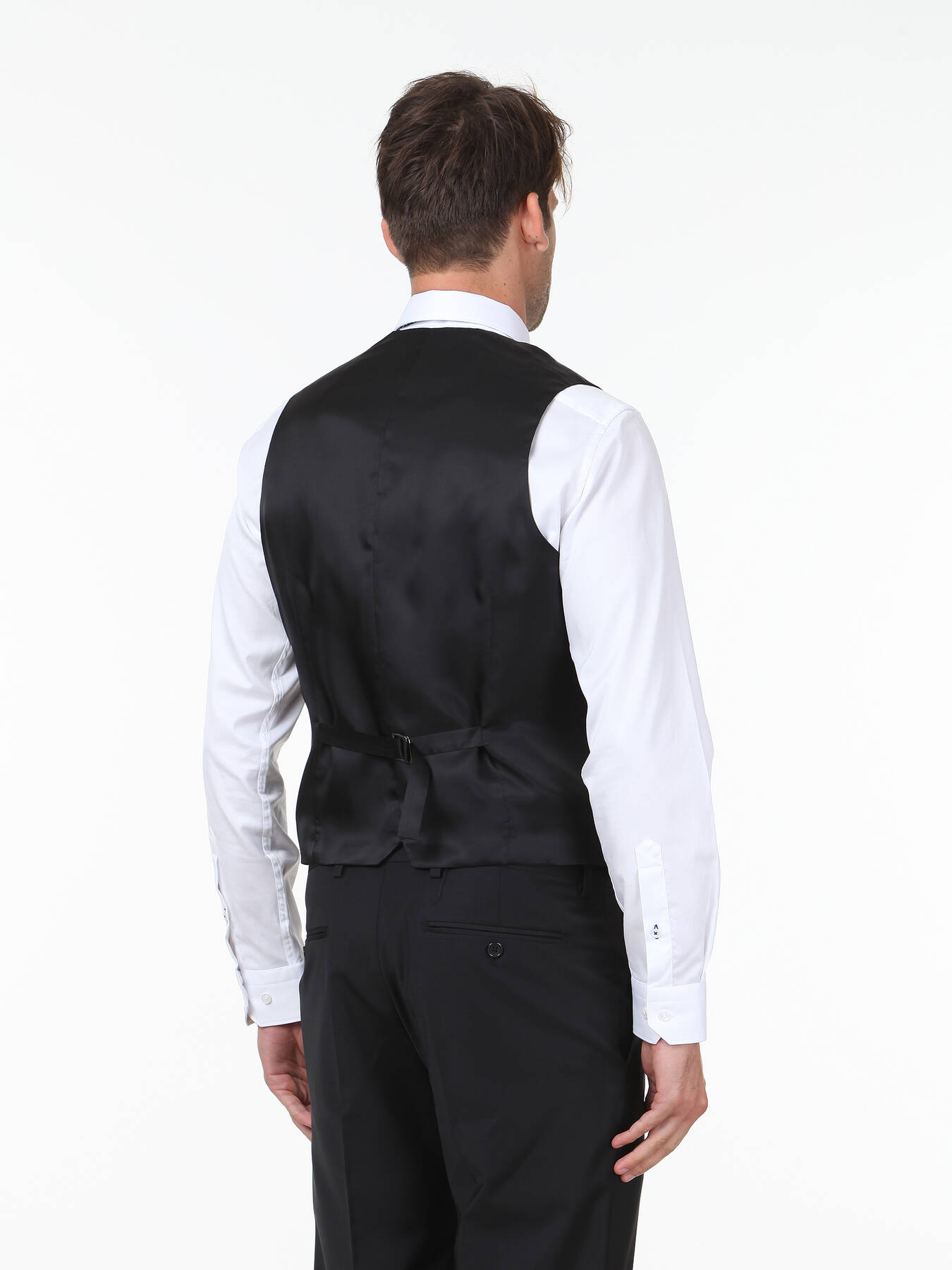 Erkek Siyah Slim Fit Kelebek Yaka Klasik Yelek | KİP